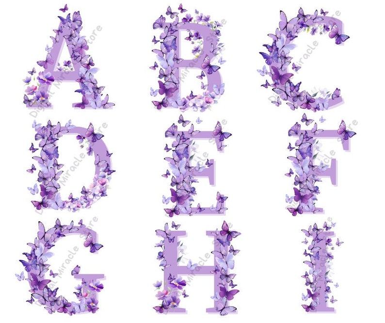 Butterfly Alphabet PNG, Butterfly Letters, Butterfly Clipart, Butterfly ...