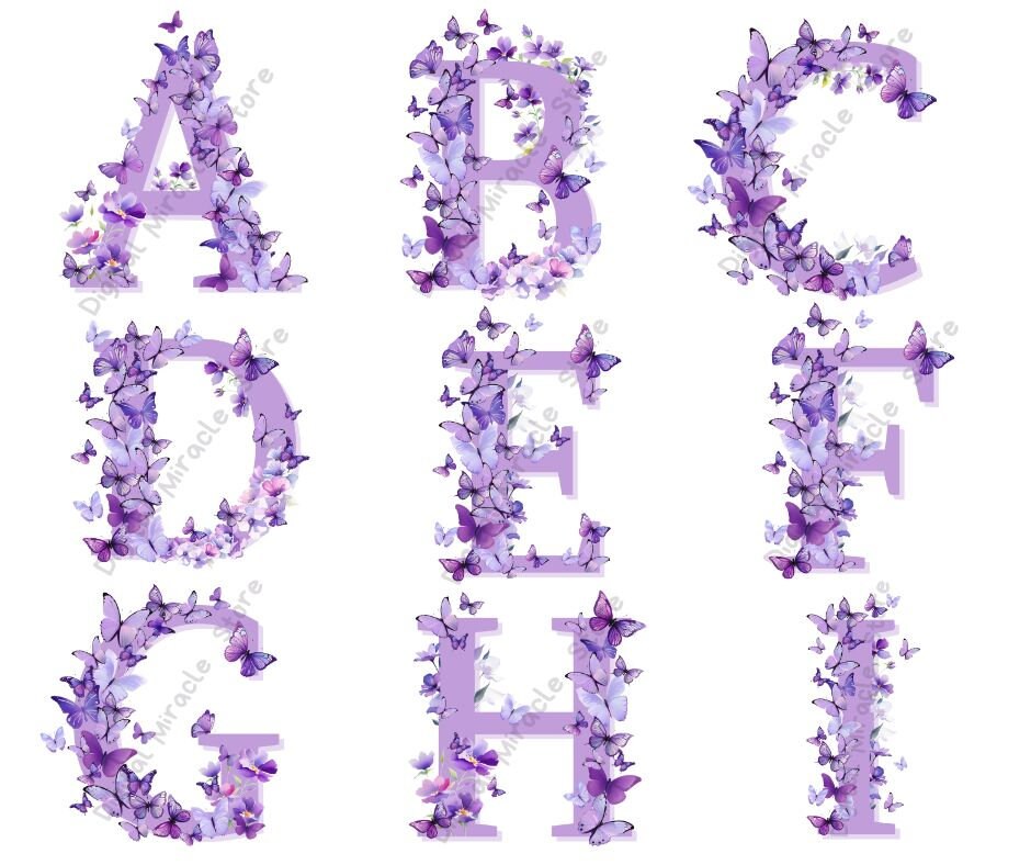 Butterfly Alphabet PNG, Butterfly Letters, Butterfly Clipart, Butterfly ...