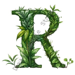 Jungle Alphabet, Tropical Leaves Alphabet, Moss Letters, Greenery ...