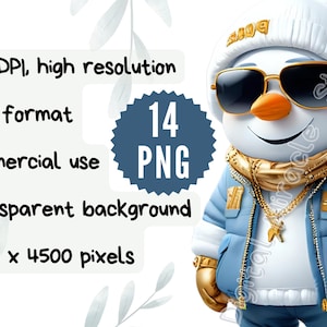 Christmas Snowman PNG, Cool Snowman, Hip Hop Snowman, Rapper Snowman ...