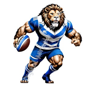 Blue Lion PNG, Lion Rugby, Game Day Lion, Lions Football PNG, Rugby ...