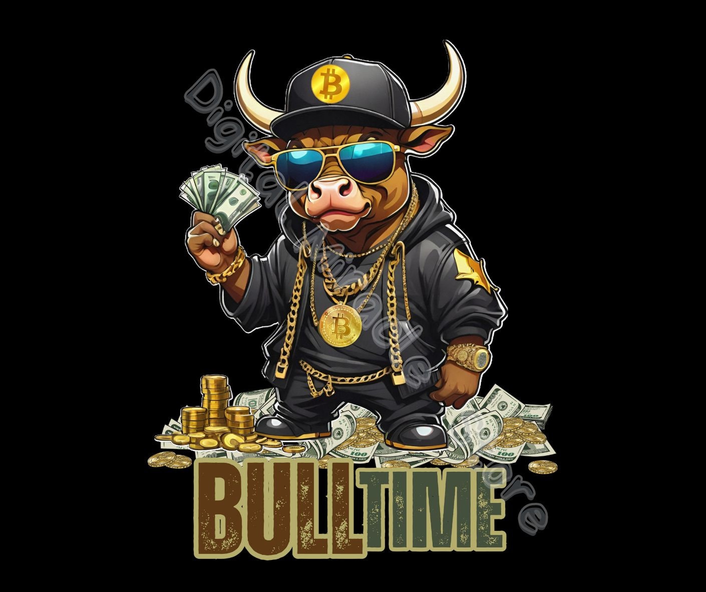 Bitcoin Bull, Bull Time PNG, Bitcoin PNG, Bitcoin Digital Art, Crypto ...