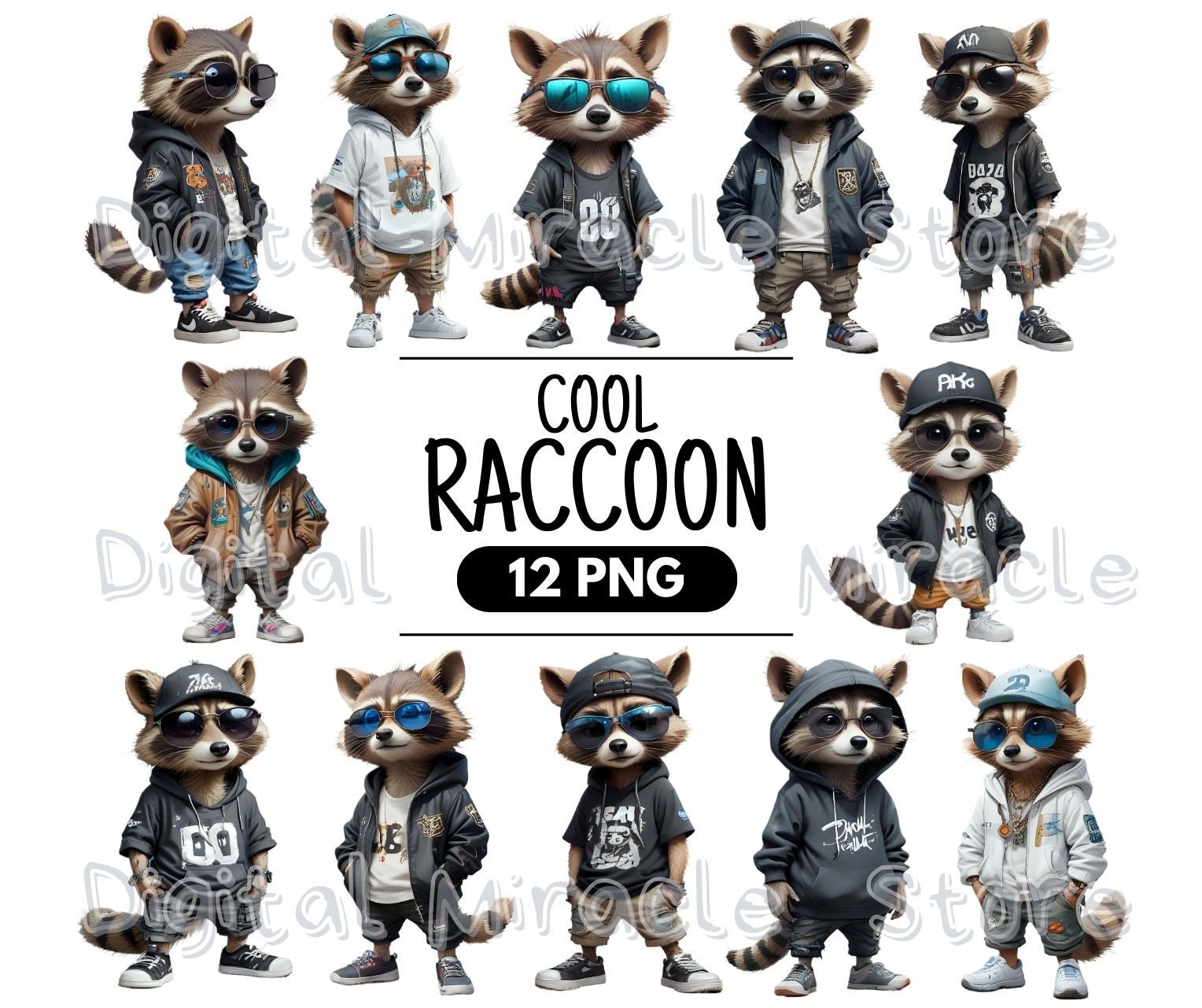 Funny Raccoon PNG, Raccoon With Sunglasses, Raccoon PNG, Cartoon ...