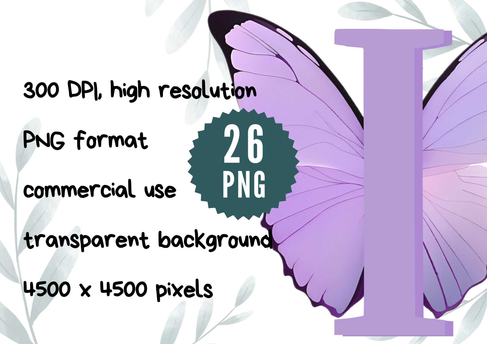 Butterfly Wing Letters, Butterfly Monogram Clipart, Butterfly Alphabet ...