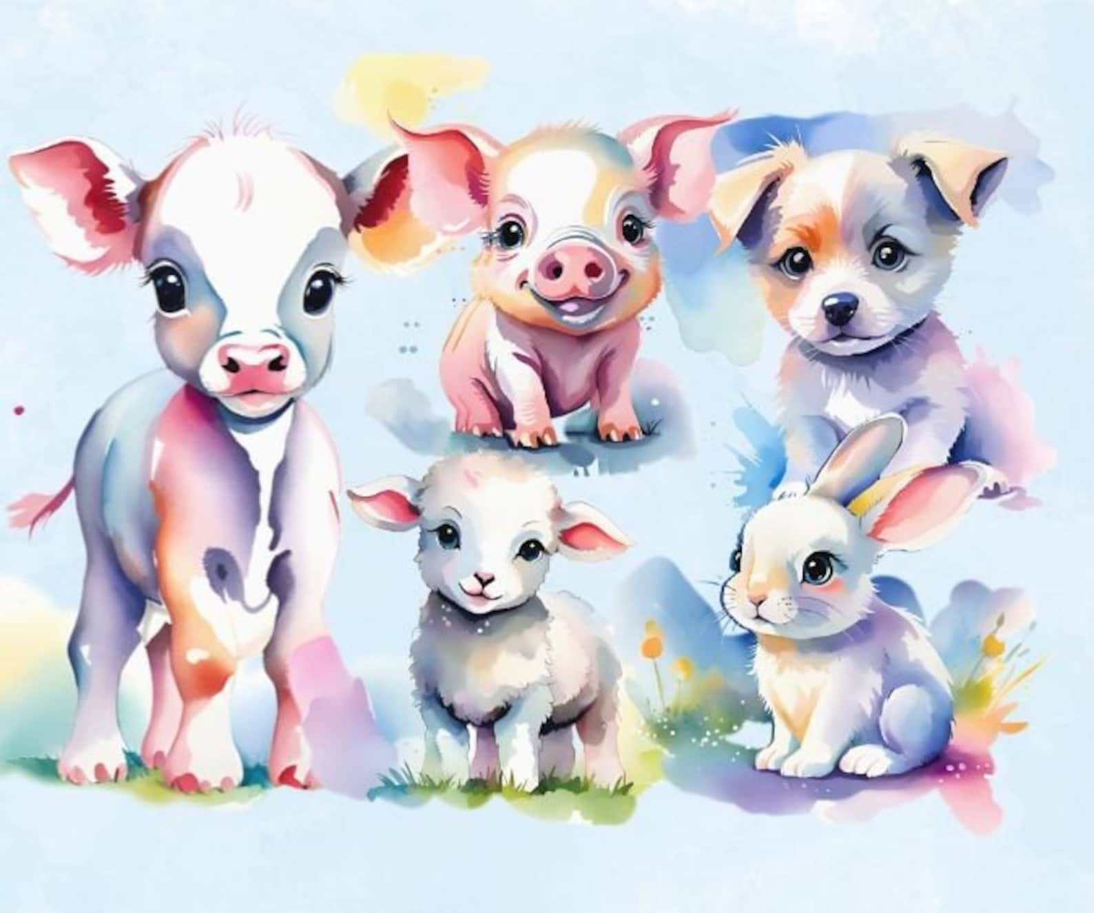Cute Farm Clipart, Cute Farm Animals PNG, Baby Farm Animals, Cute Farm ...