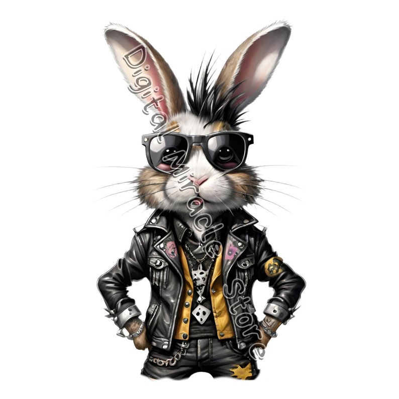 Punk Bunny, Gothic Bunny, Punk Rock Bunny, Punk Easter PNG, Emo Bunny ...