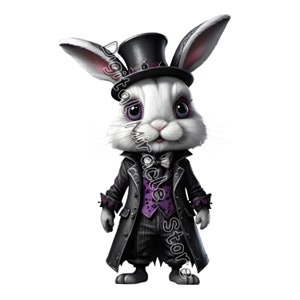 Gothic Bunny, Punk Bunny, Emo Bunny, Gothic Easter Clipart, Punk Easter PNG, Creepy Easter Bunny ...