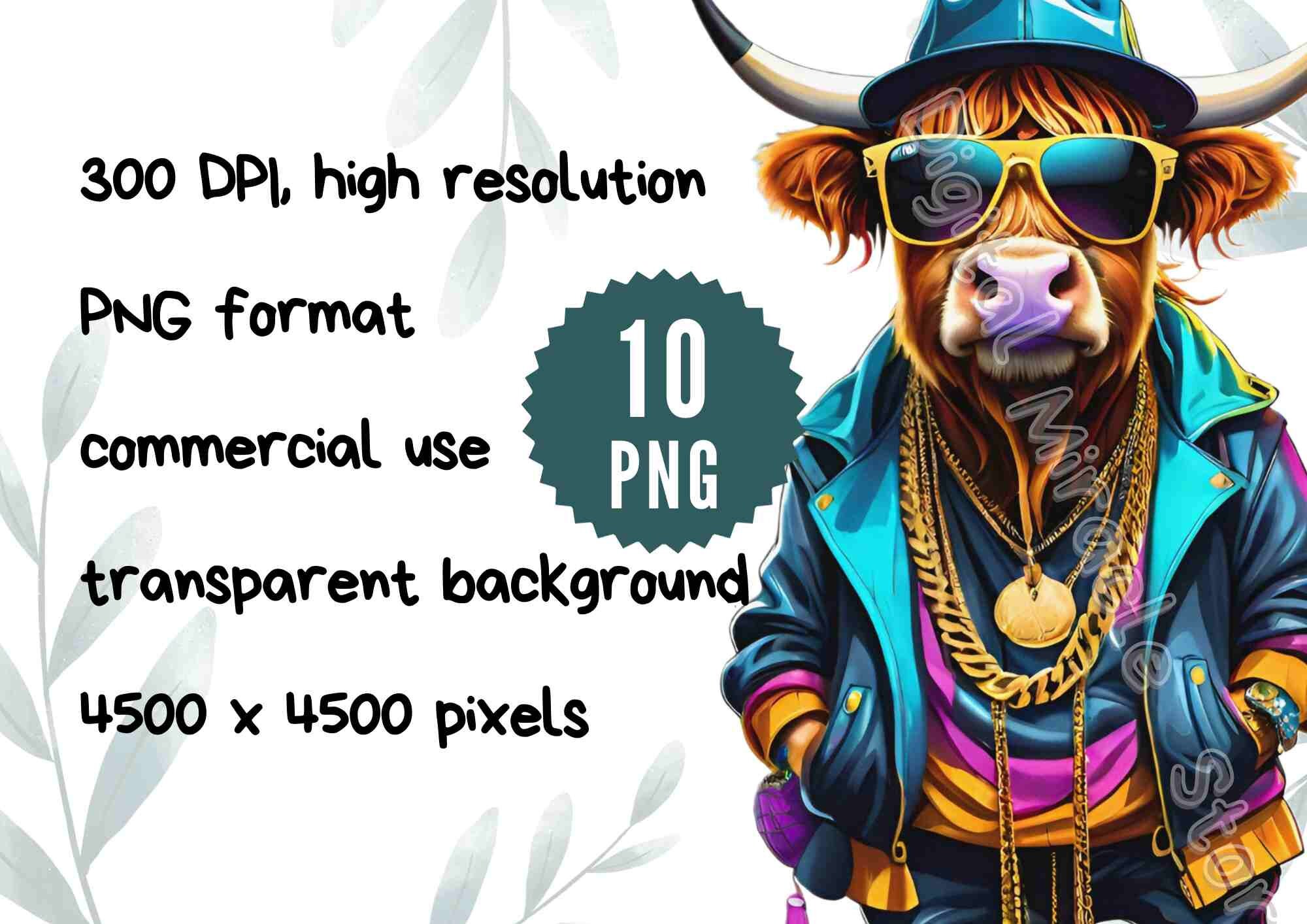 Funny Cow PNG, Gangster Cow, Cool Cow, Streetwear Cow, Highland Cow ...