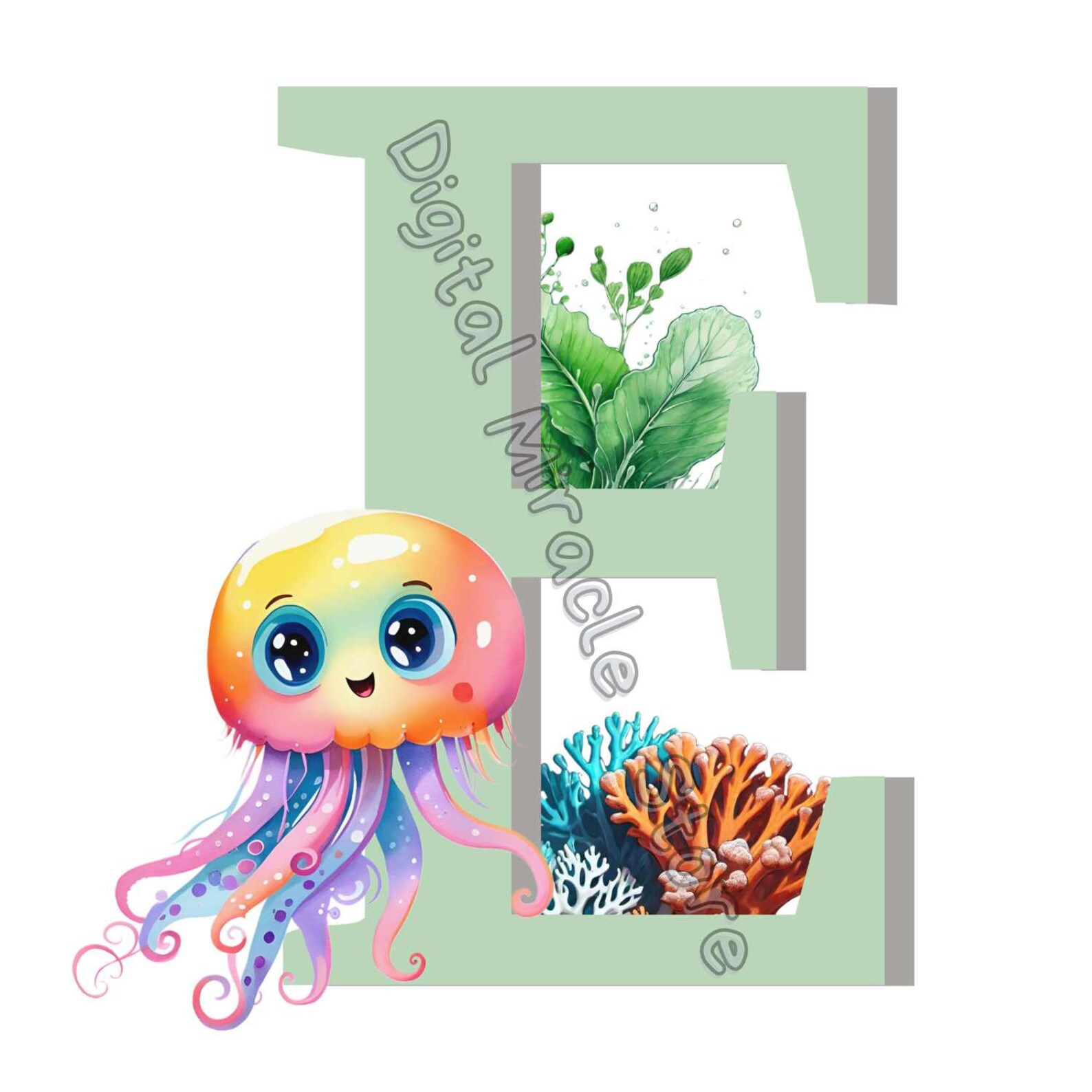 Ocean Alphabet, Ocean Letter Name, Nautical Nursery, Ocean Font ...