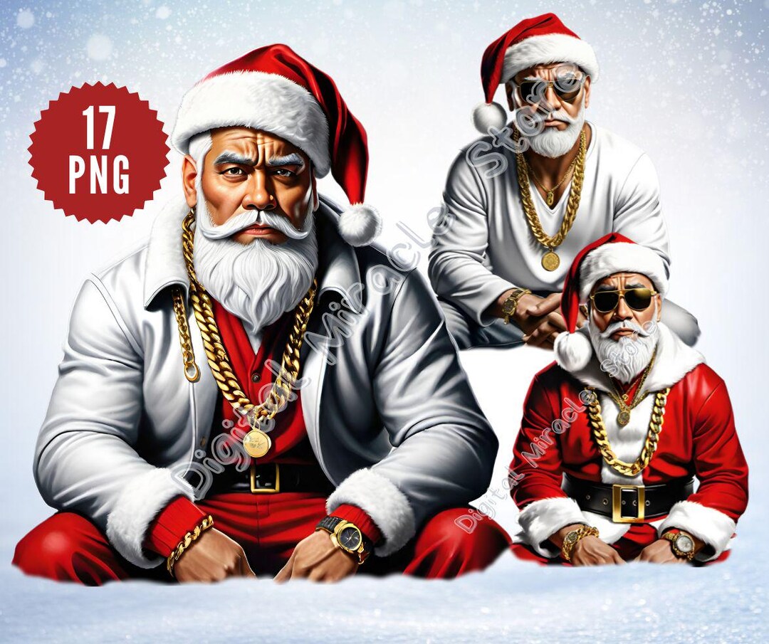 Mexican Santa, Cool Santa PNG, Funny Santa PNG, Hip Hop Santa, Mexican ...