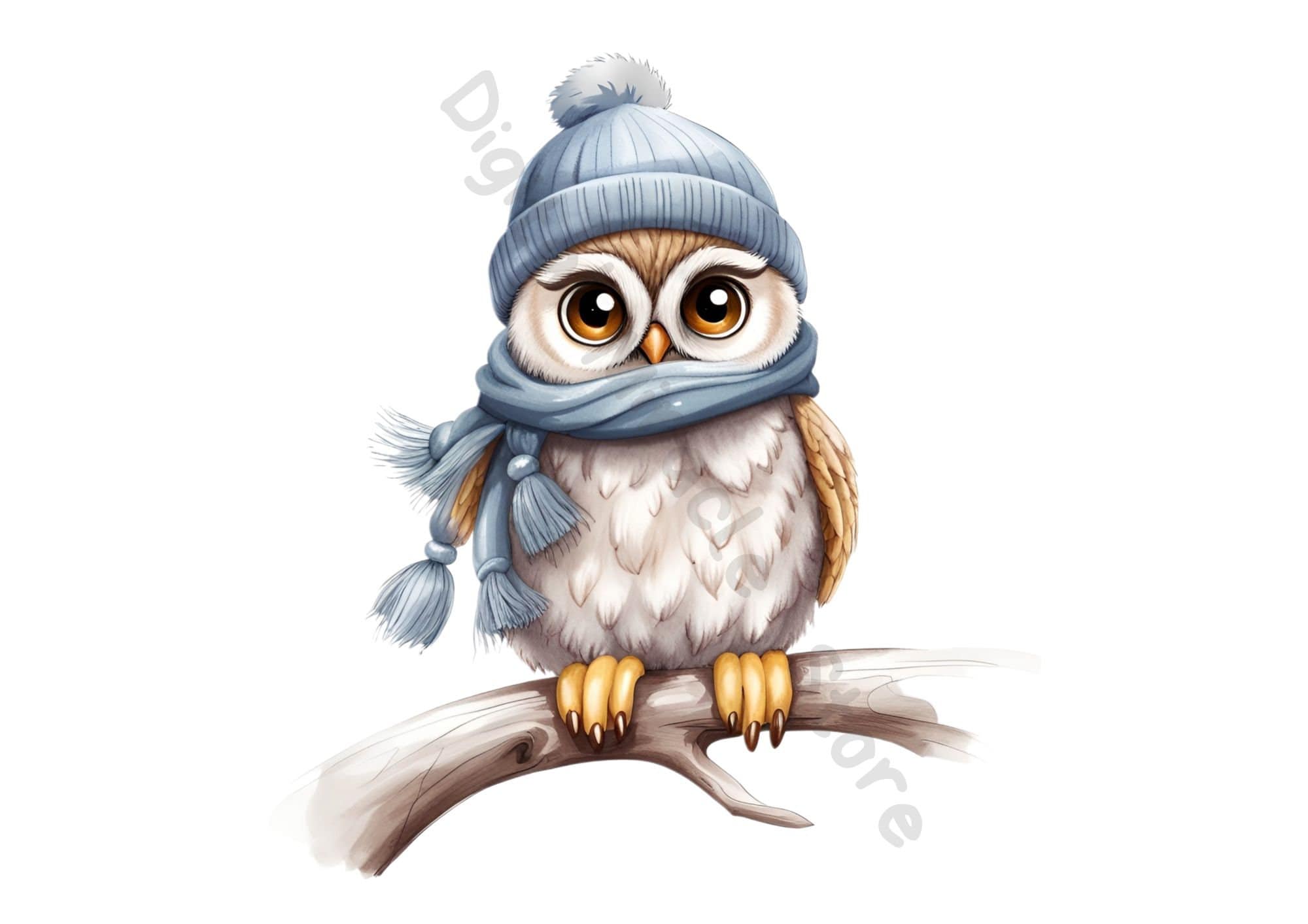 Christmas Owl PNG, Cute Xmas Owl PNG, Winter Owl Clipart, Owl in Hat ...