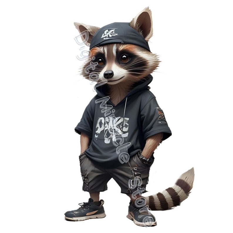 Hip Hop Raccoon, Cartoon Raccoon, Funny Raccoon PNG, Raccoon With Hat ...