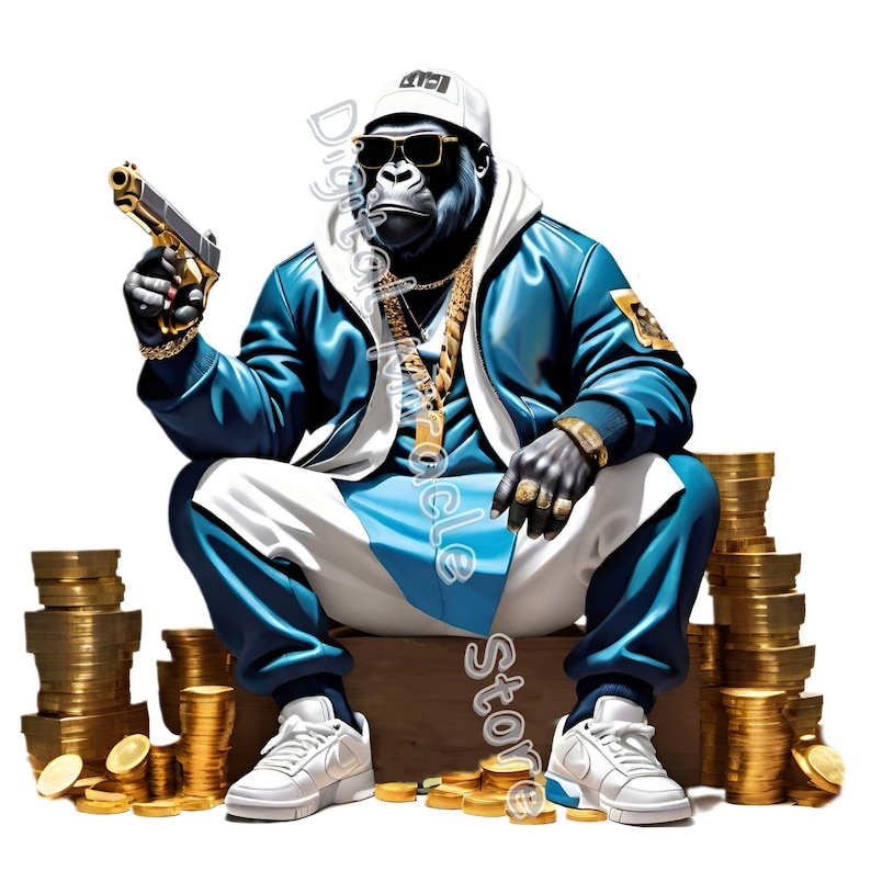 Gorilla With a Gun, Gorilaz PNG, Angry Gorilla, Gorilla Rapper, Gorilla ...