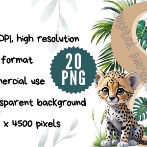 Safari Numbers PNG, Jungle Clipart, Safari Animals, Numbers Clipart ...