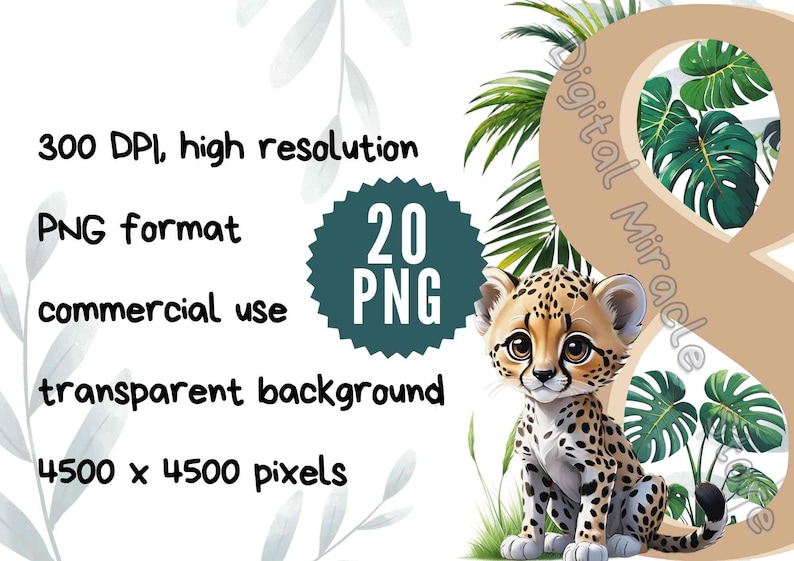 Safari Numbers PNG, Jungle Clipart, Safari Animals, Numbers Clipart ...