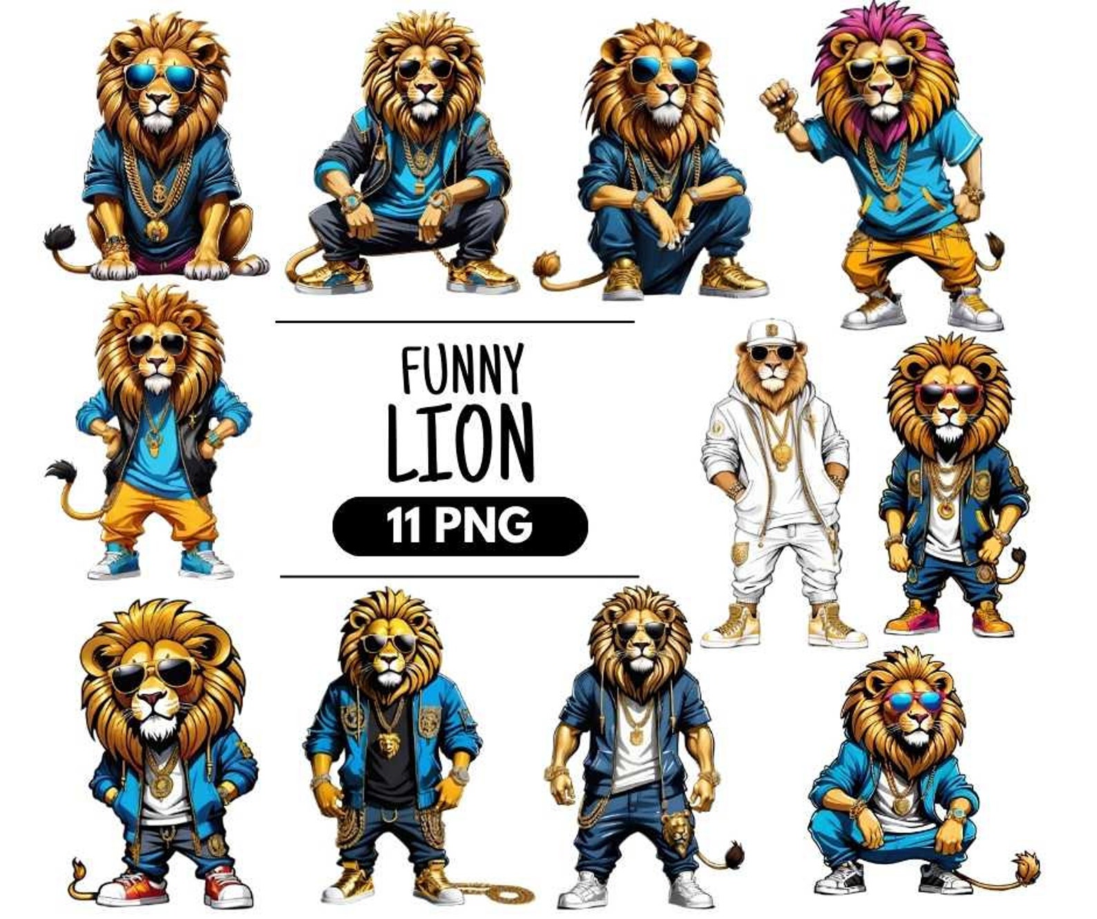 Gangsta Money Lion Png, Urban Lion, Lion Sublimation, Funny Lion, Lion ...