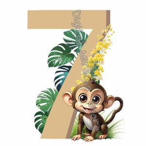 Safari Numbers PNG, Jungle Clipart, Safari Animals, Numbers Clipart ...