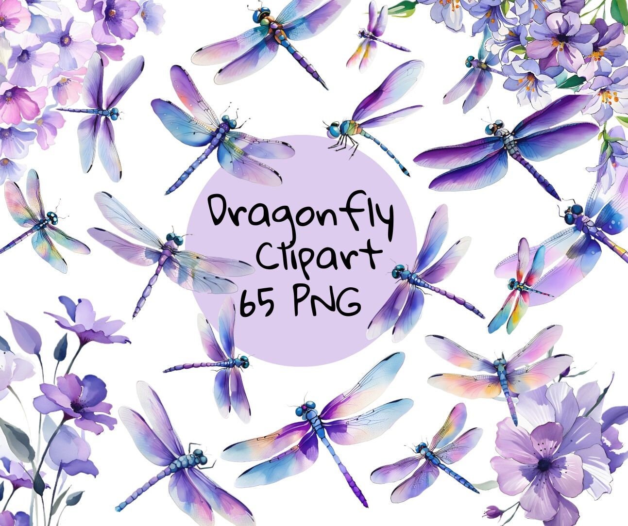 Dragonfly and Flower Clipart, Dragonfly Clipart, Dragonfly PNG ...