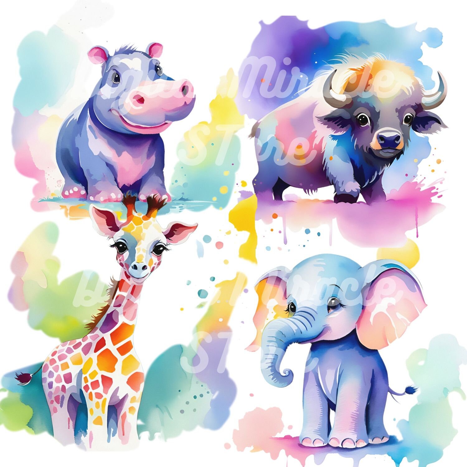 Safari Animals Clipart, Jungle Clipart, Cute Safari Animals, Jungle ...