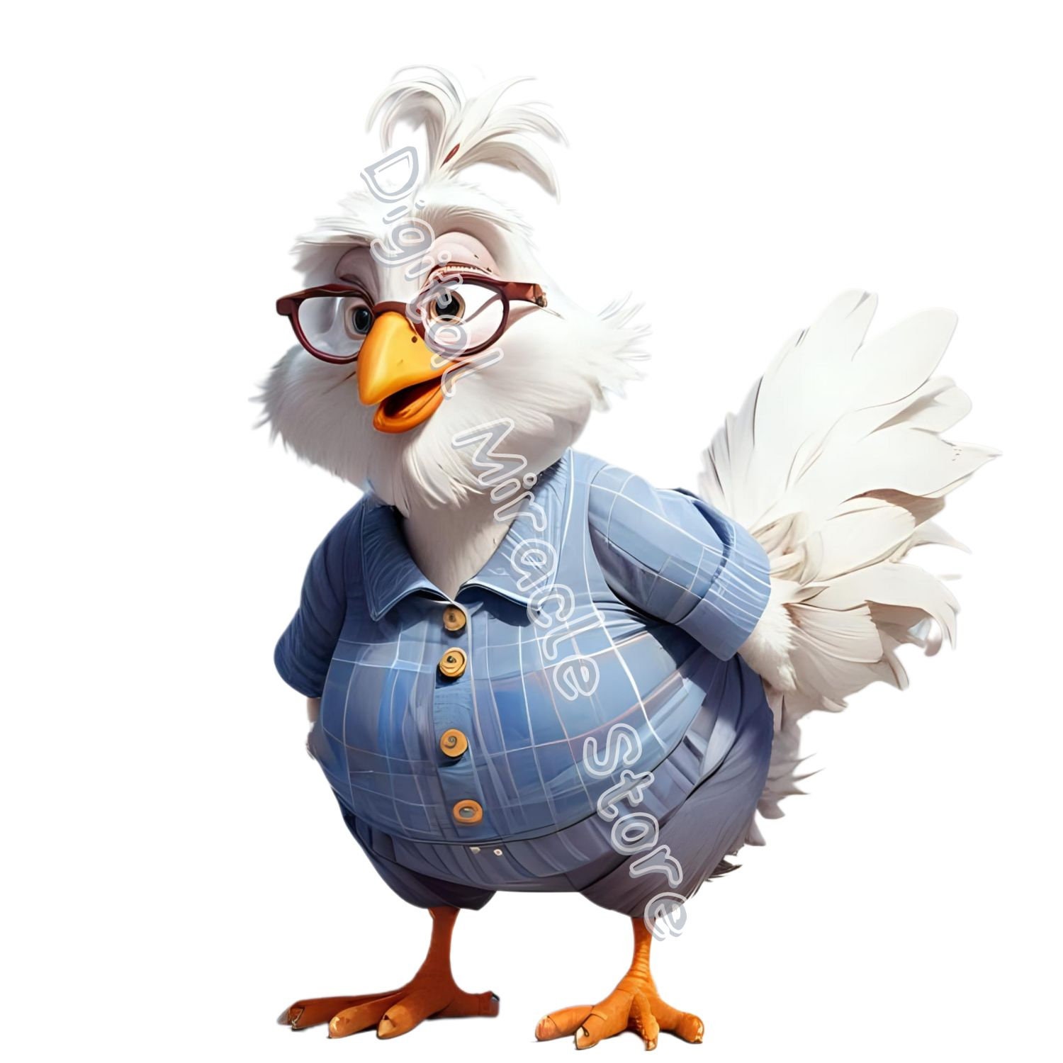 Grandma Chicken, Funny Chickens Clipart, Old Age Hen, Chicken With ...
