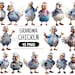 Grandma Chicken, Funny Chickens Clipart, Old Age Hen, Chicken With ...