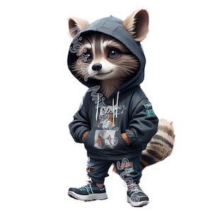 Hip Hop Raccoon, Cartoon Raccoon, Funny Raccoon PNG, Raccoon With Hat ...