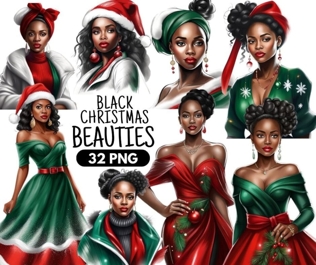 Black Woman Christmas PNG, Xmas Black Girl PNG, Afro Girl Christmas ...