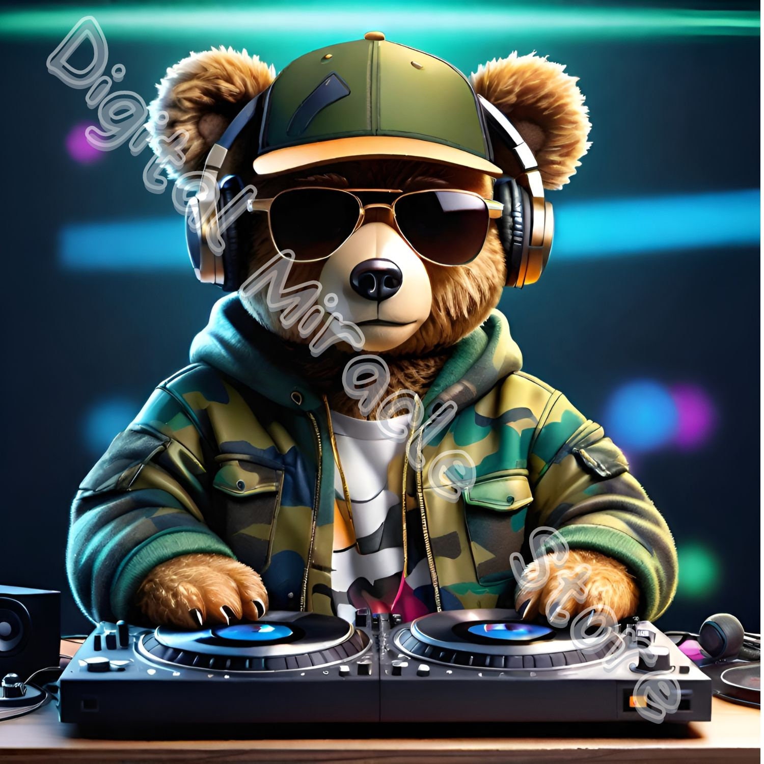 DJ Teddy Bear, Music Teddy Bear, Music Clipart, Teddy Bear in ...