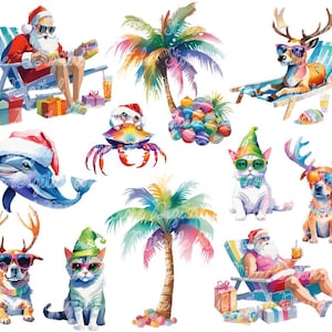 Tropical Christmas PNG, Beach Christmas, Summer Christmas, Tropical ...