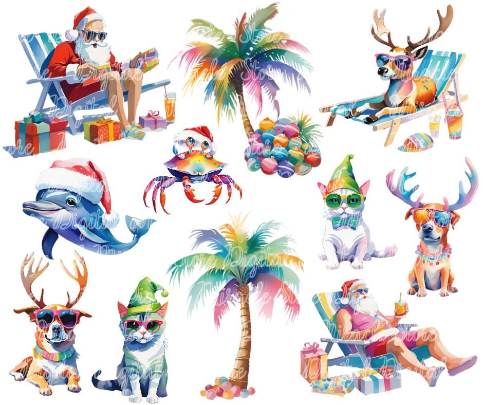 Tropical Christmas PNG, Beach Christmas, Summer Christmas, Tropical ...