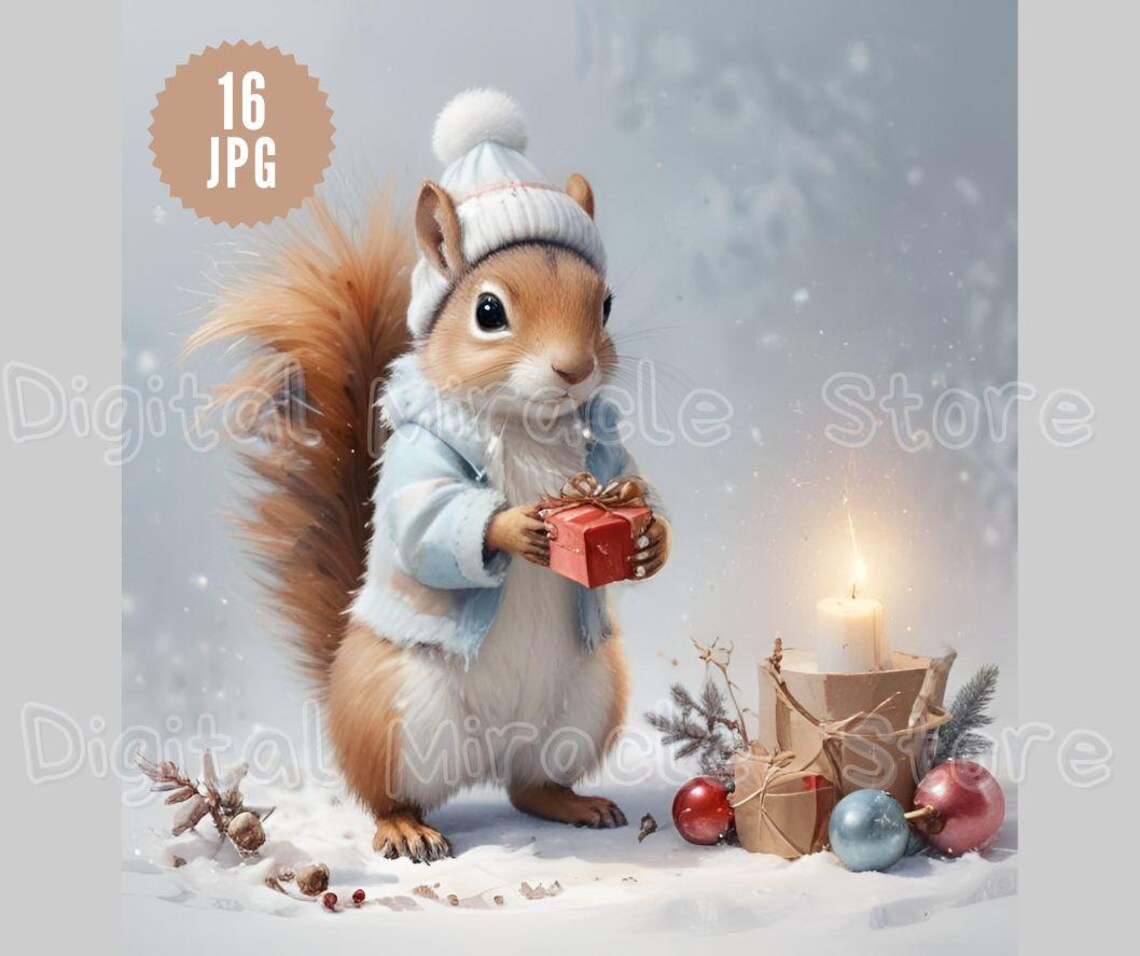 Christmas Squirrel, Cute Squirrel, Christmas Animals, Baby Squirrel ...