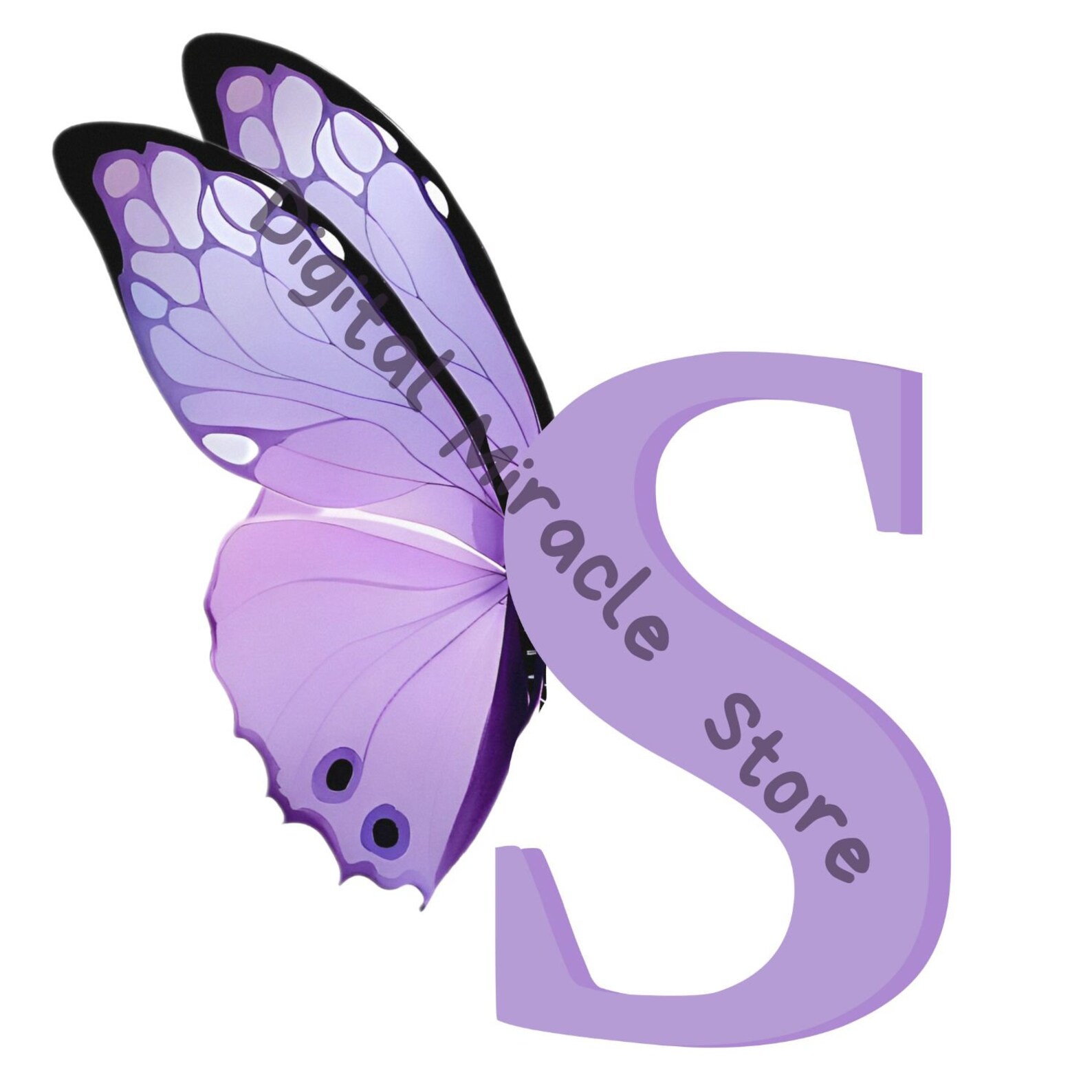 Butterfly Wing Letters, Butterfly Monogram Clipart, Butterfly Alphabet ...