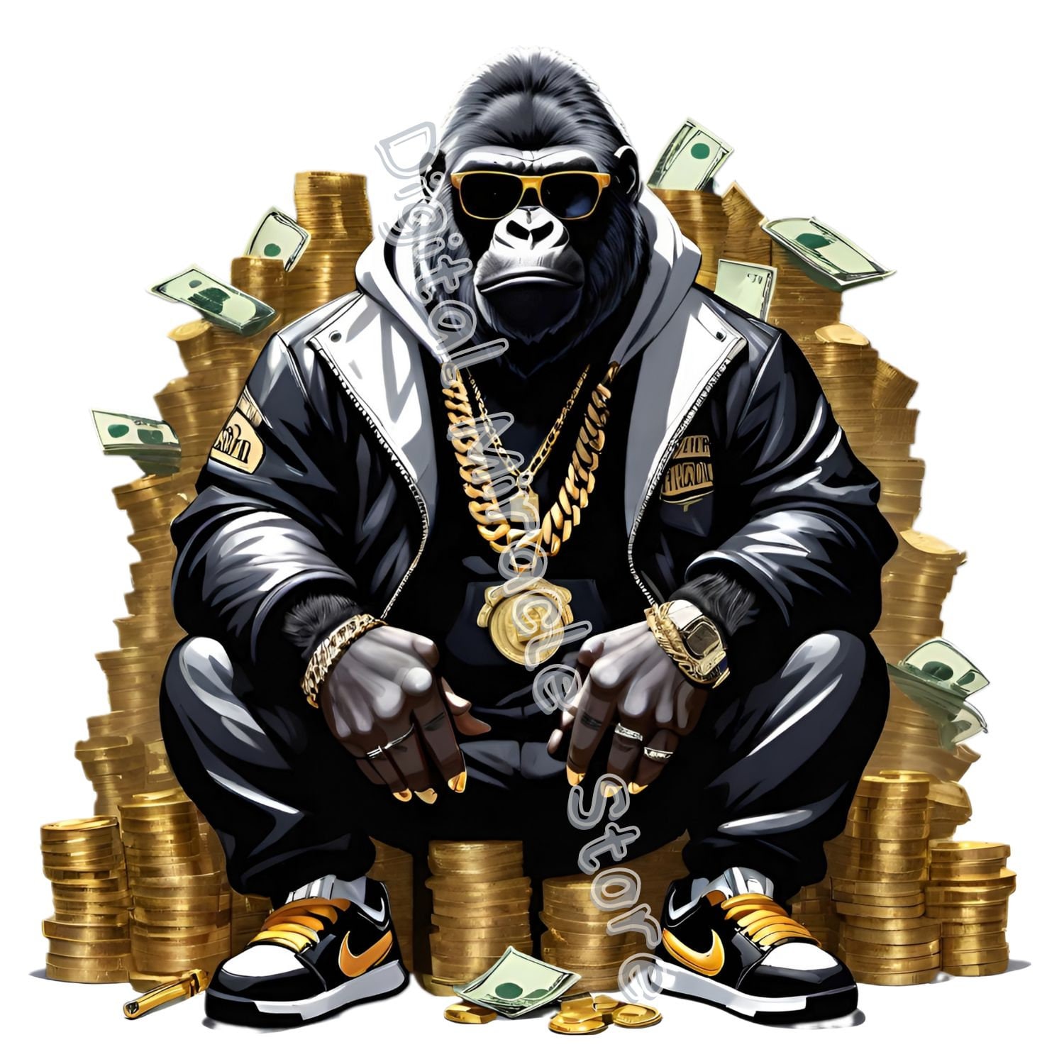 Gorilla With a Gun, Gorilaz PNG, Angry Gorilla, Gorilla Rapper, Gorilla ...