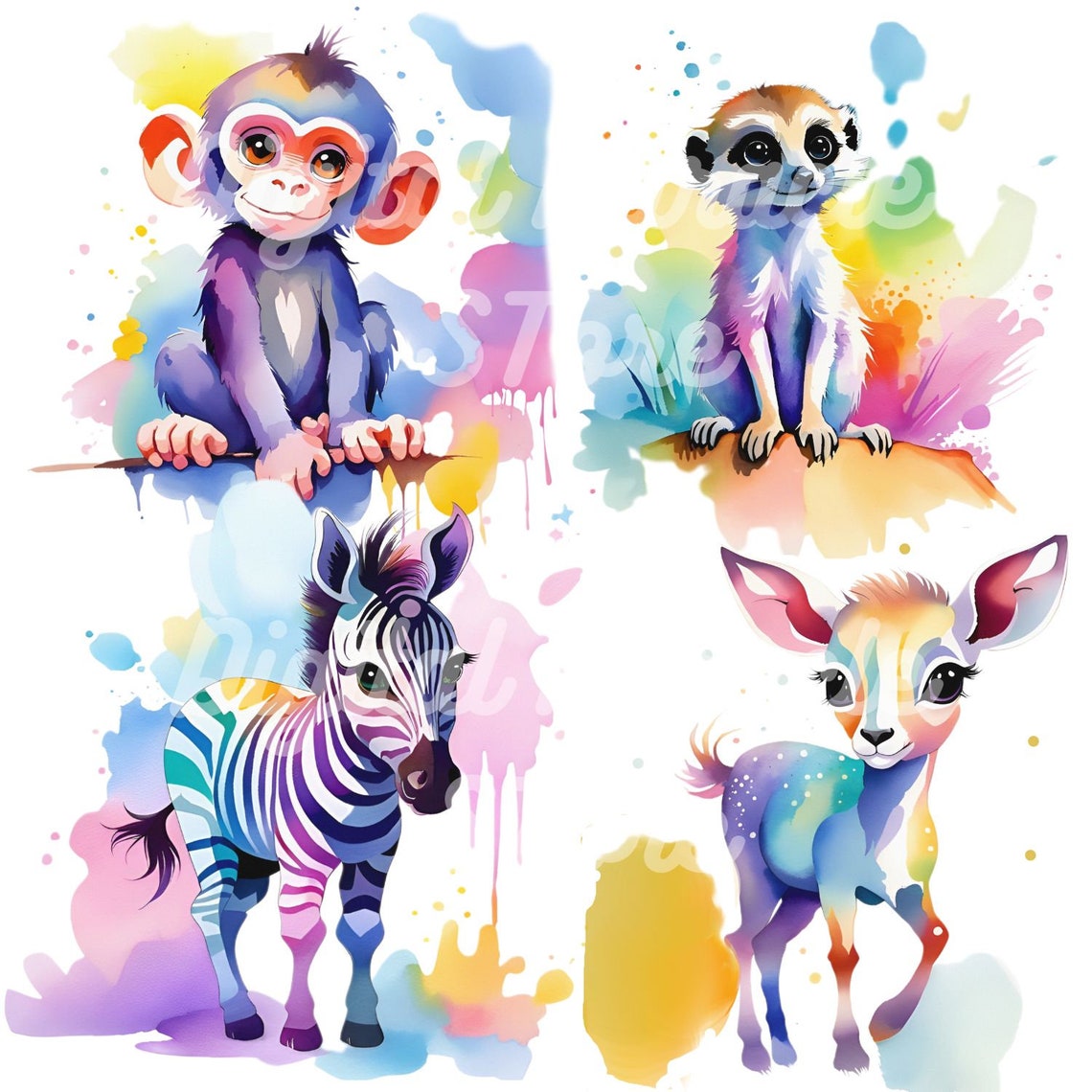 Safari Animals Clipart, Jungle Clipart, Cute Safari Animals, Jungle ...