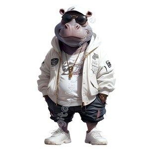 Hip Hop Hippo, Funny Hippo PNG, Cool Hippo With Sunglasses, Cartoon ...