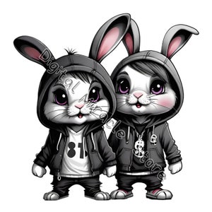 Emo Bunny PNG, Bunny Clipart, Emo Rabbit, Gothic Bunny, Punk Bunny ...