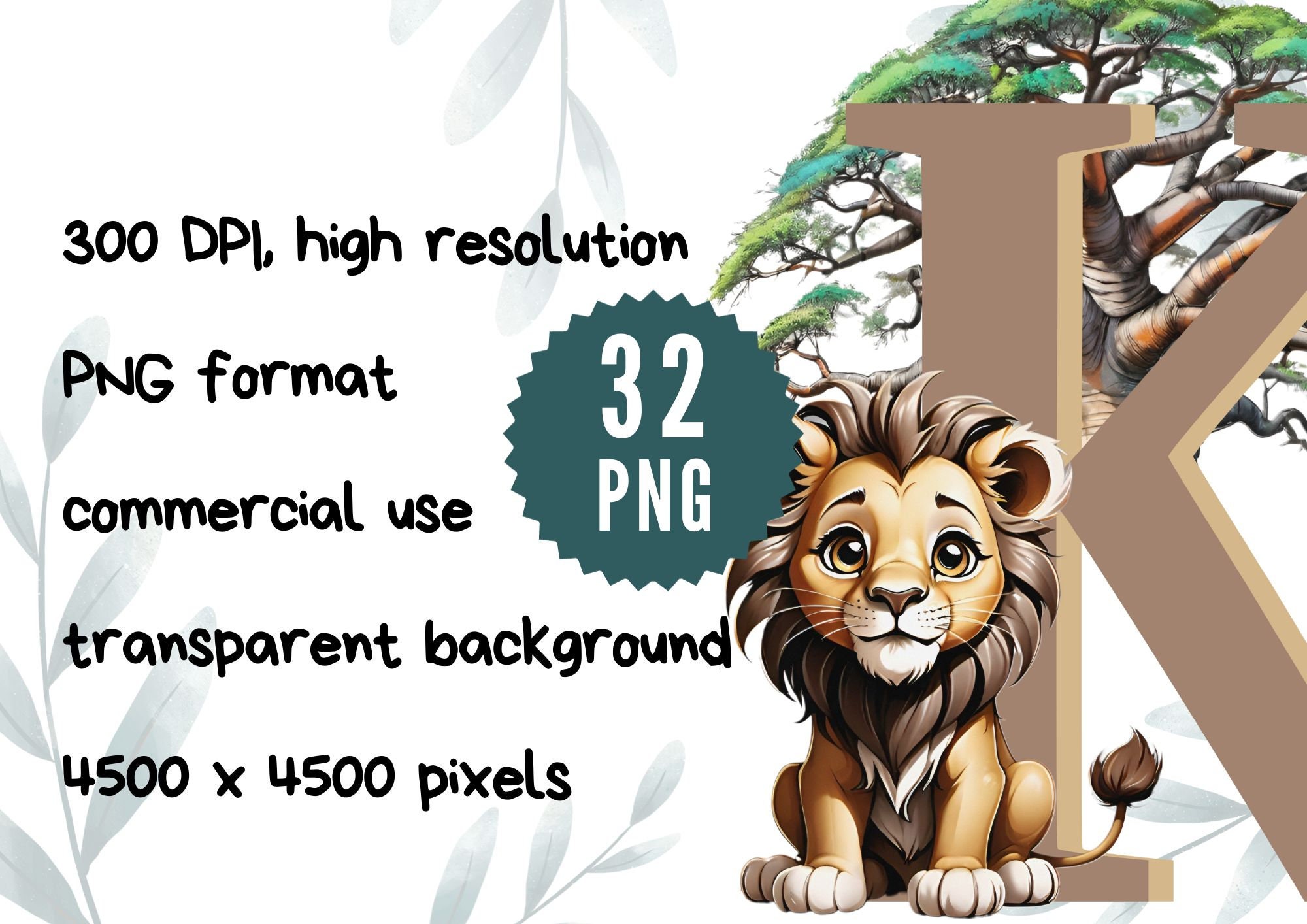 Jungle Alphabet, Cute Safari Animals Clipart, Jungle Animal Clipart ...