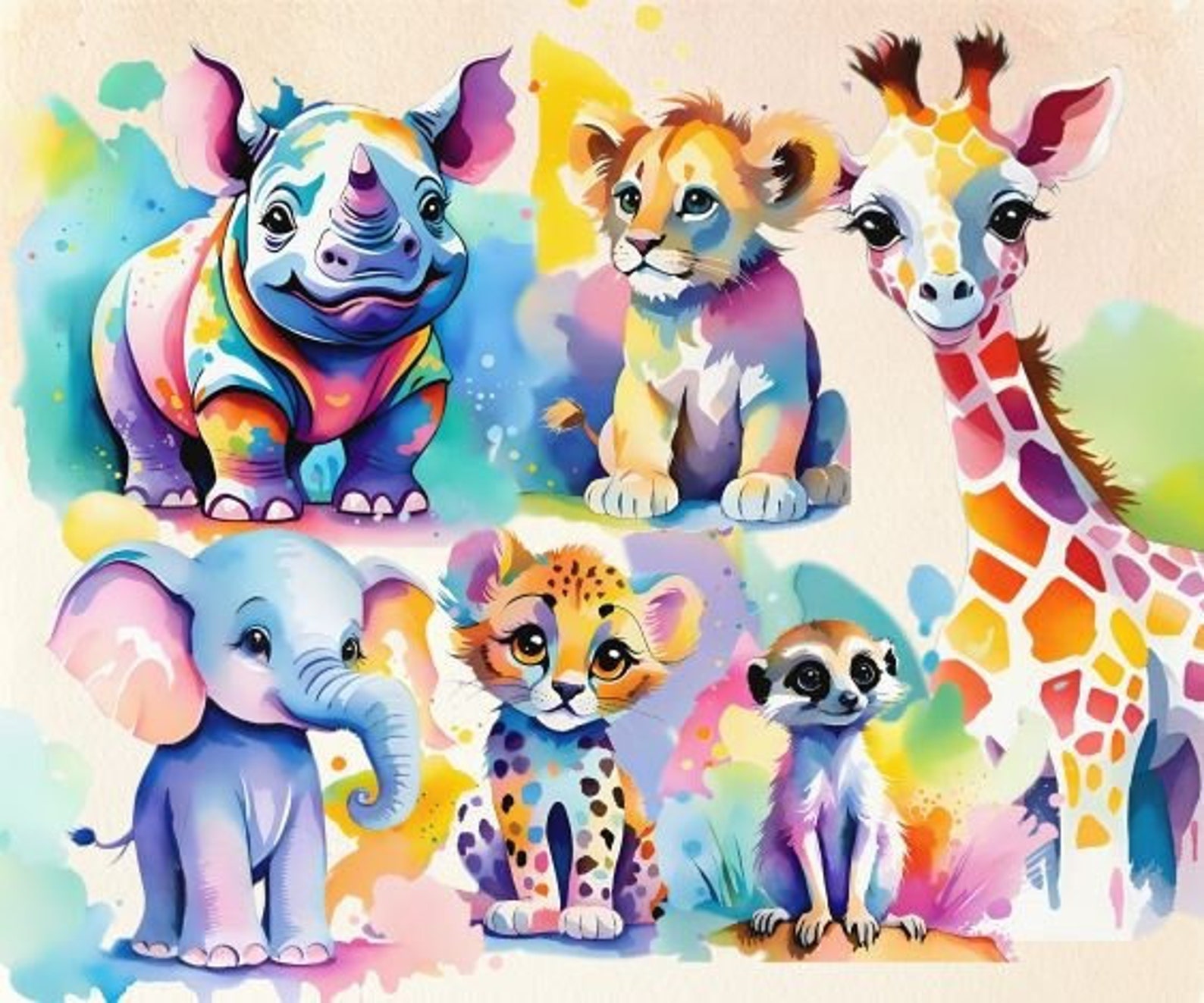 Safari Animals Clipart, Jungle Clipart, Cute Safari Animals, Jungle ...