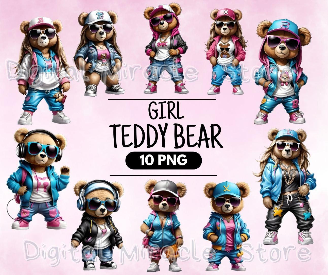 Girl Teddy Bear, Female Hip Hop Bears, Female Teddy Bear, Teddy Bear ...