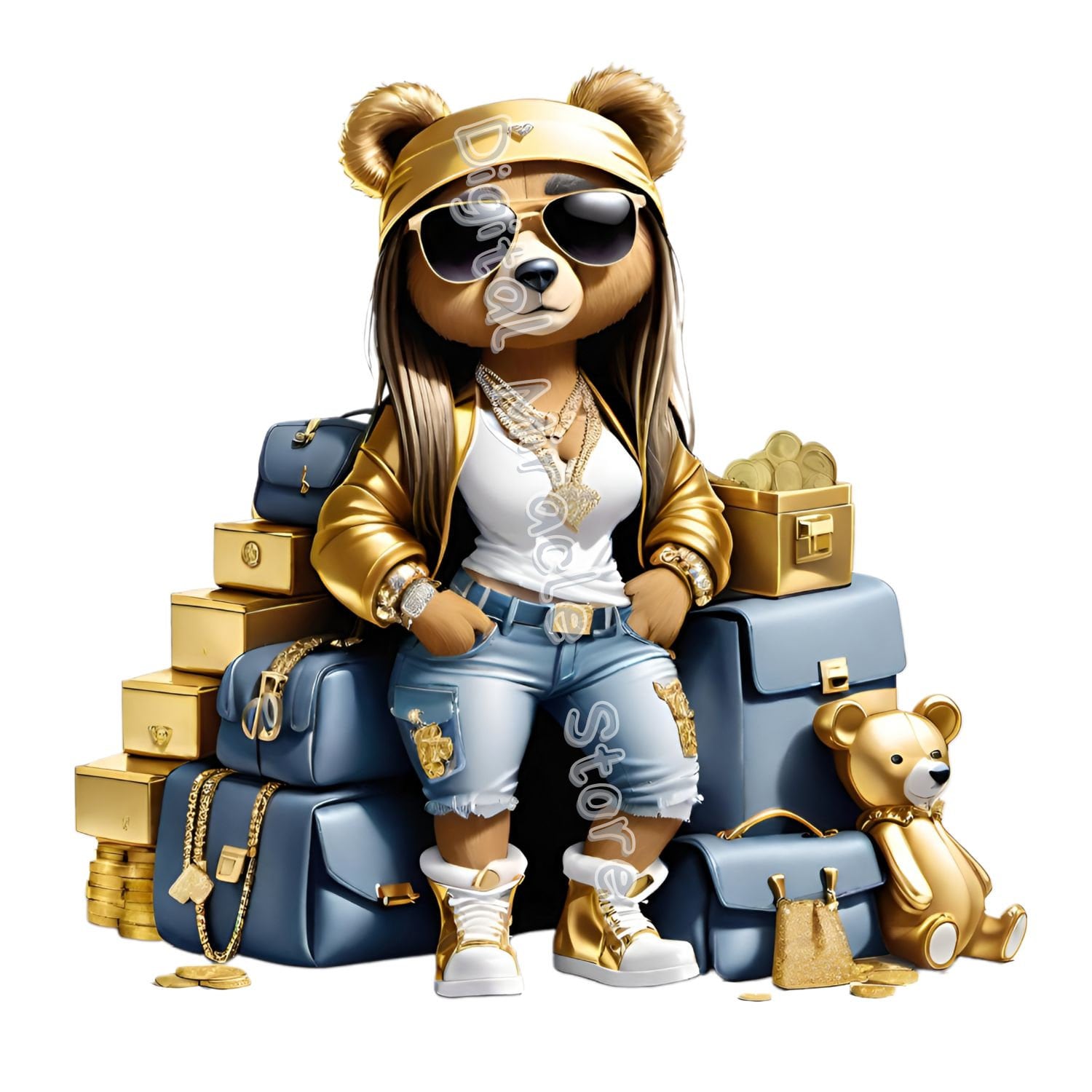 Girl Teddy Bear, Money Teddy Bear, Female Hip Hop Bears, Female Teddy ...