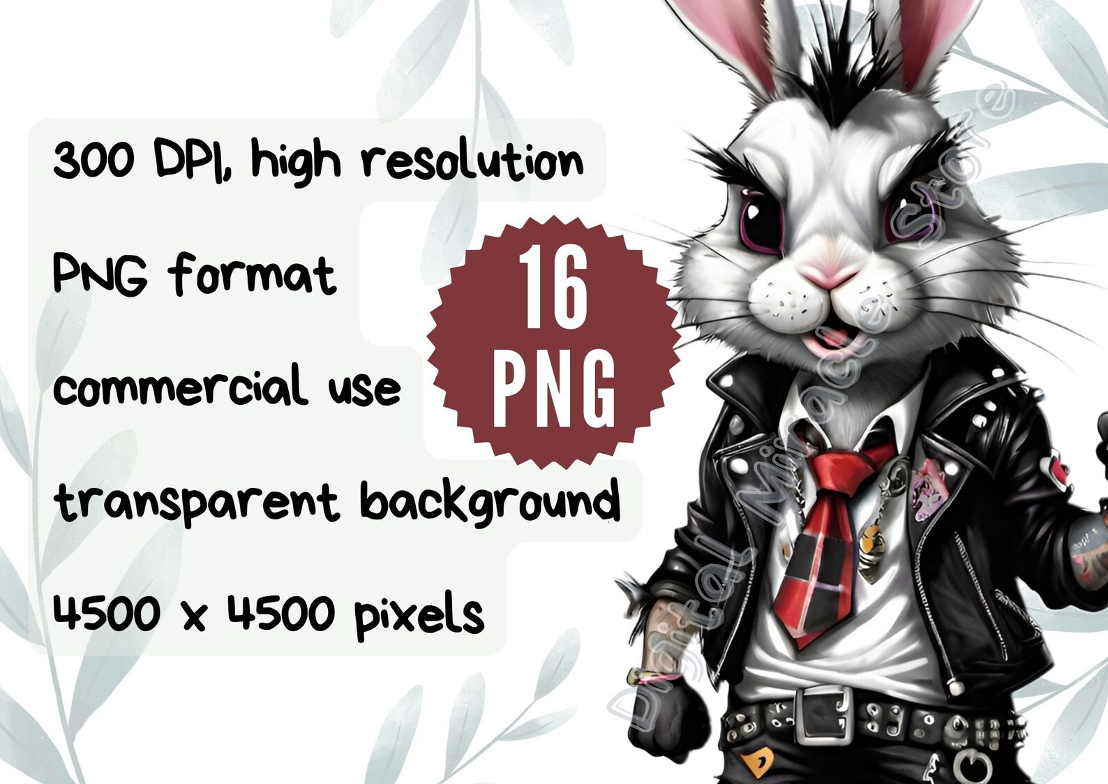 Punk Bunny, Gothic Bunny, Punk Rock Bunny, Punk Easter PNG, Emo Bunny ...