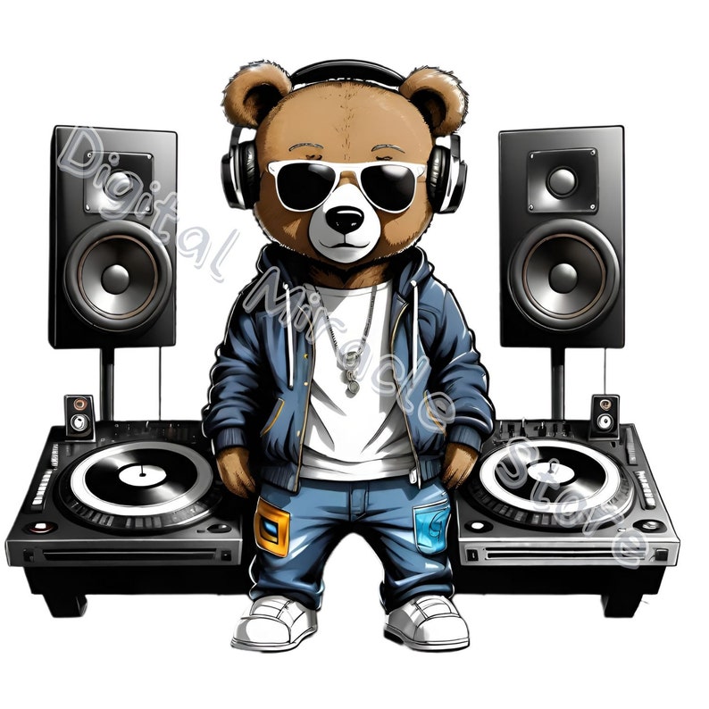 Music Teddy Bear, DJ Teddy Bear, Music Clipart, Teddy Bear in ...