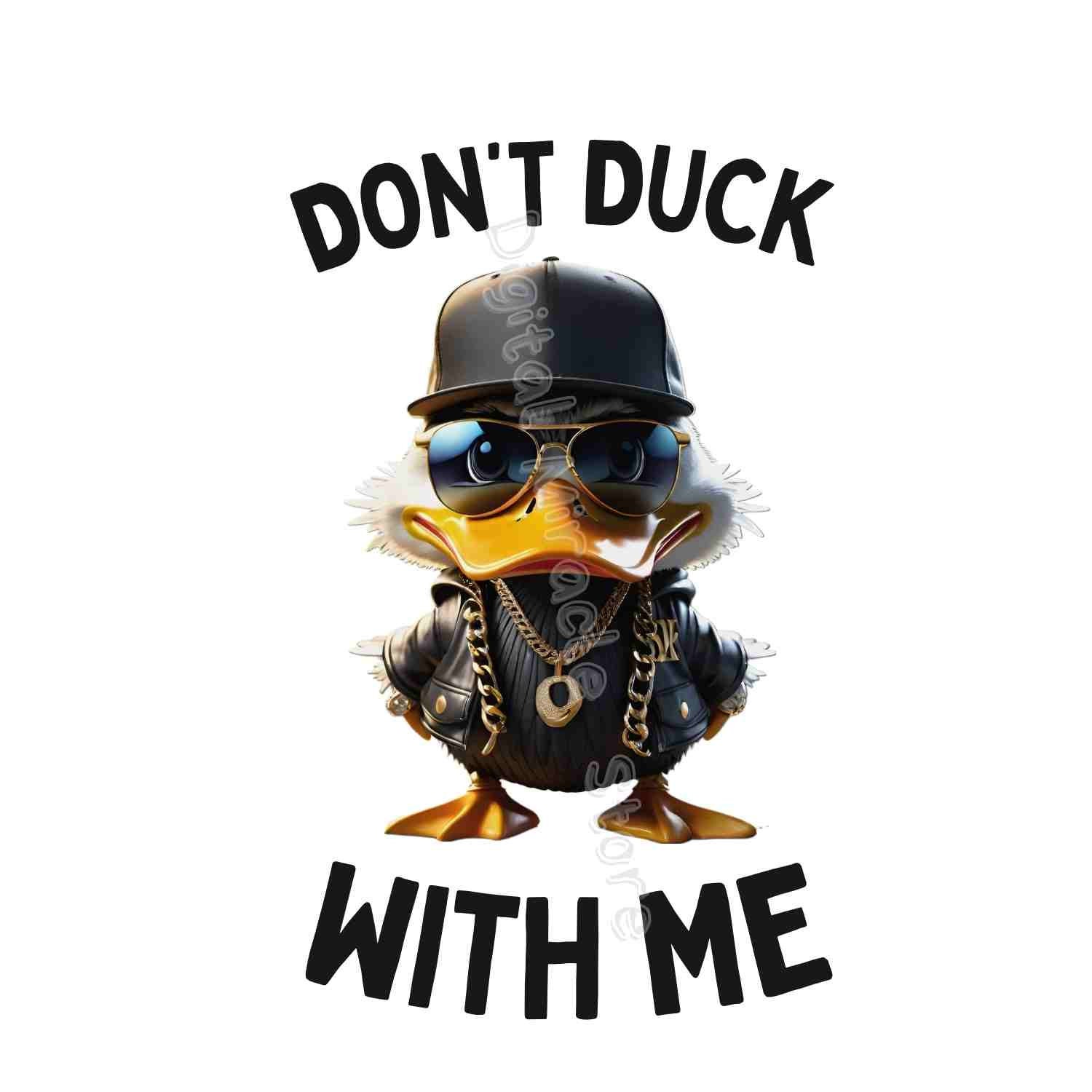 Dont Duck With Me, Funny Duck PNG, Cool Duck PNG, Funny Vibes, Gangster ...
