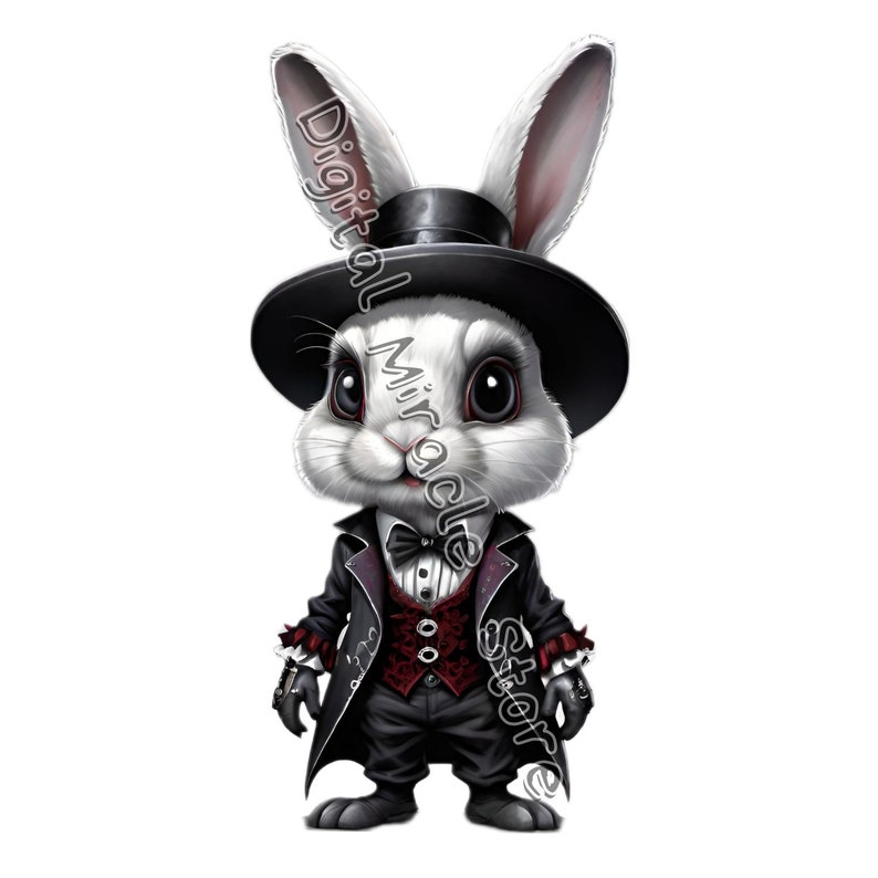 Gothic Bunny, Punk Bunny, Emo Bunny, Gothic Easter Clipart, Punk Easter PNG, Creepy Easter Bunny ...