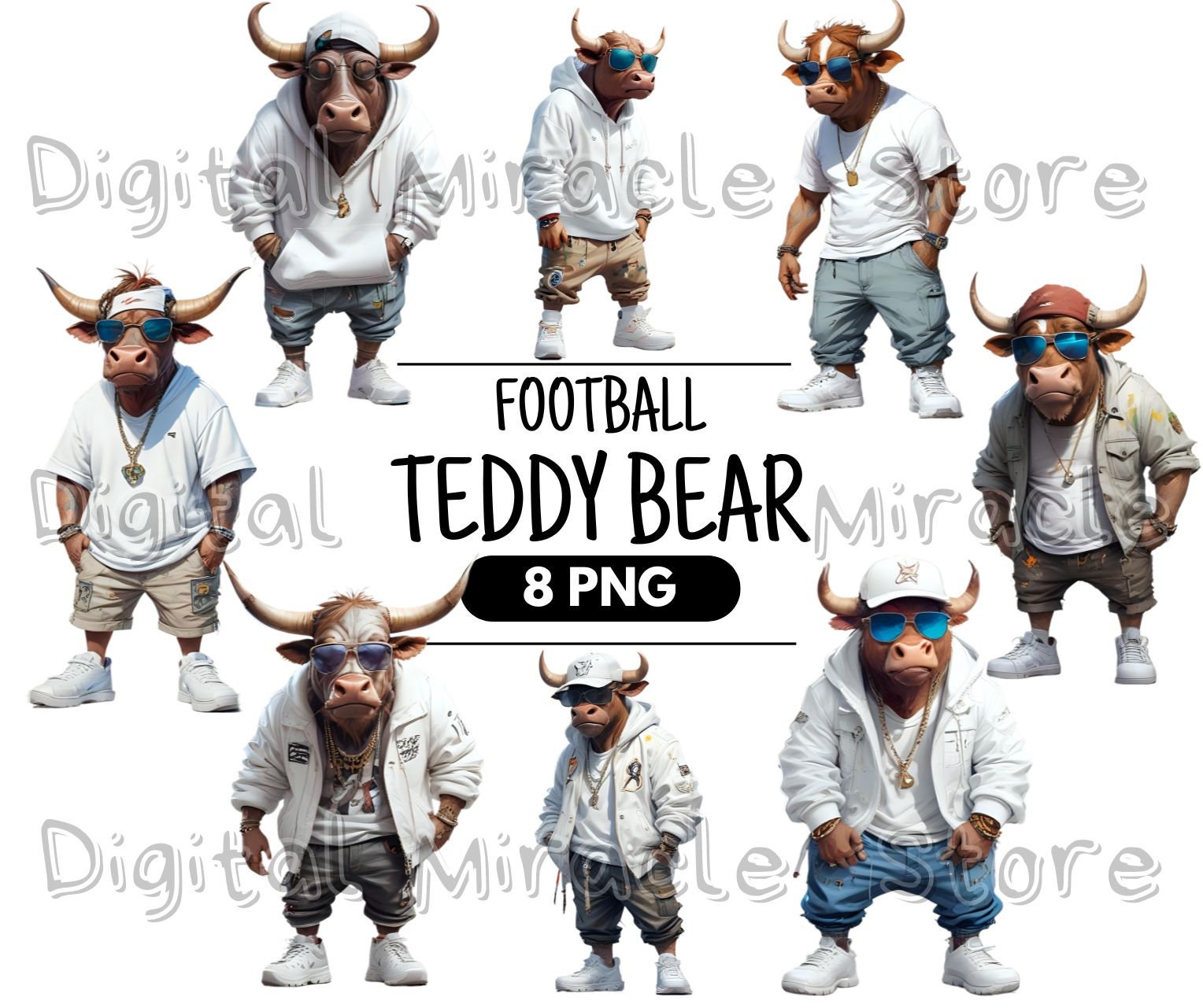 Cartoon Bull, Hip Hop Bull, Cool Bull, Funny Bull, Funny Farm Animal ...