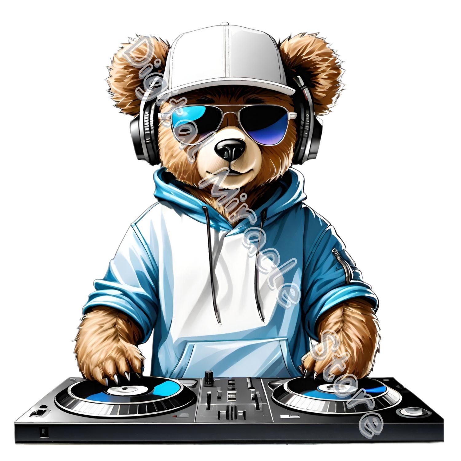Music Clipart, DJ Teddy Bear, Music Teddy Bear, Teddy Bear in Headphones, Cool Teddy Bear PNG ...