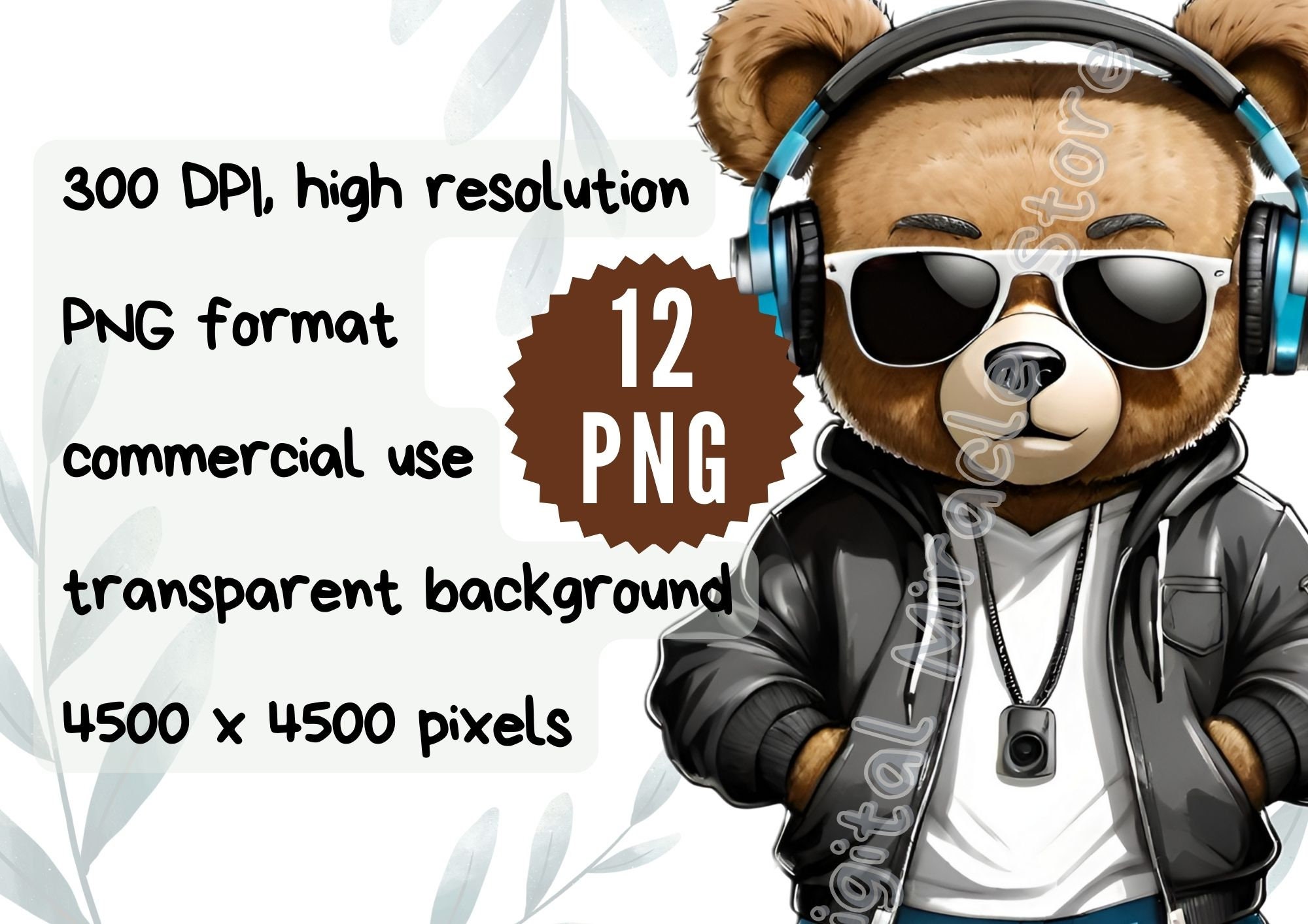 Music Teddy Bear, DJ Teddy Bear, Music Clipart, Teddy Bear in ...