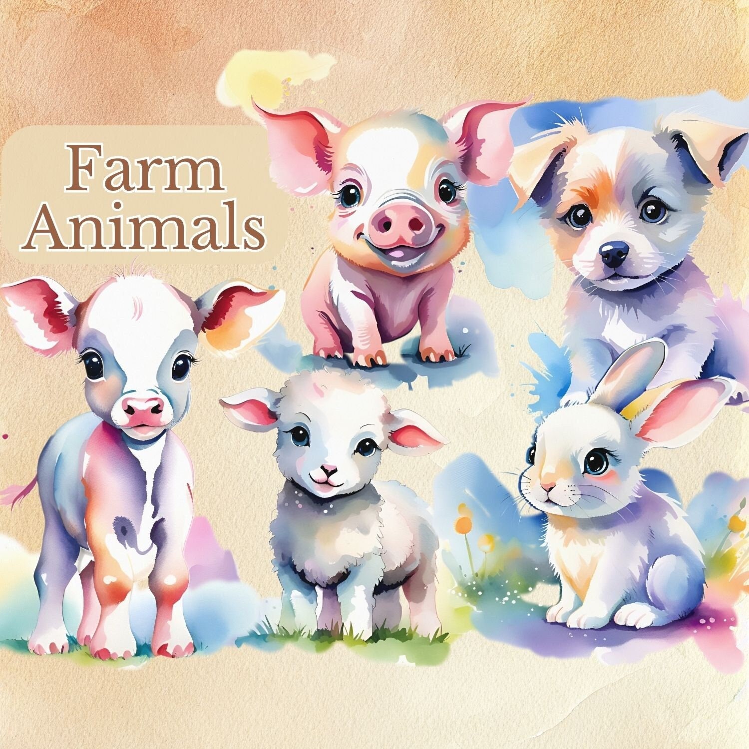 Cute Farm Clipart Cute Farm Animals PNG Baby Farm Animals - Etsy Australia