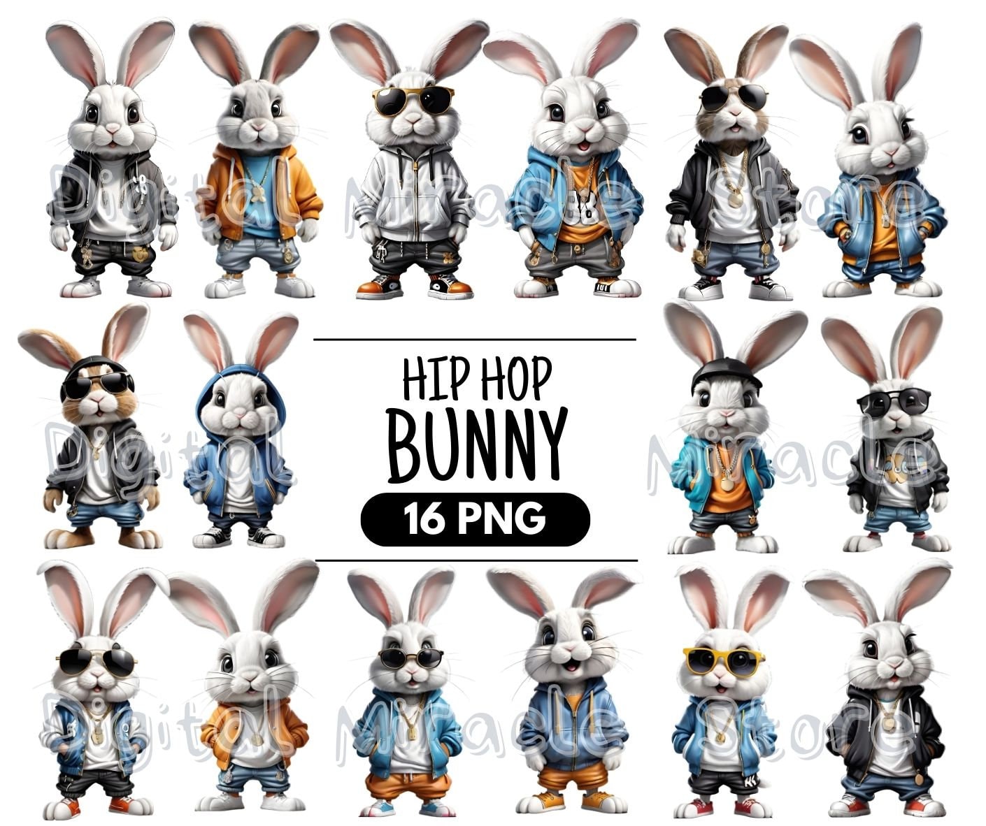 Cool Bunny, Urban Bunny, Gangster Rabbit, Rabbit in Clothes, Hip Hop ...