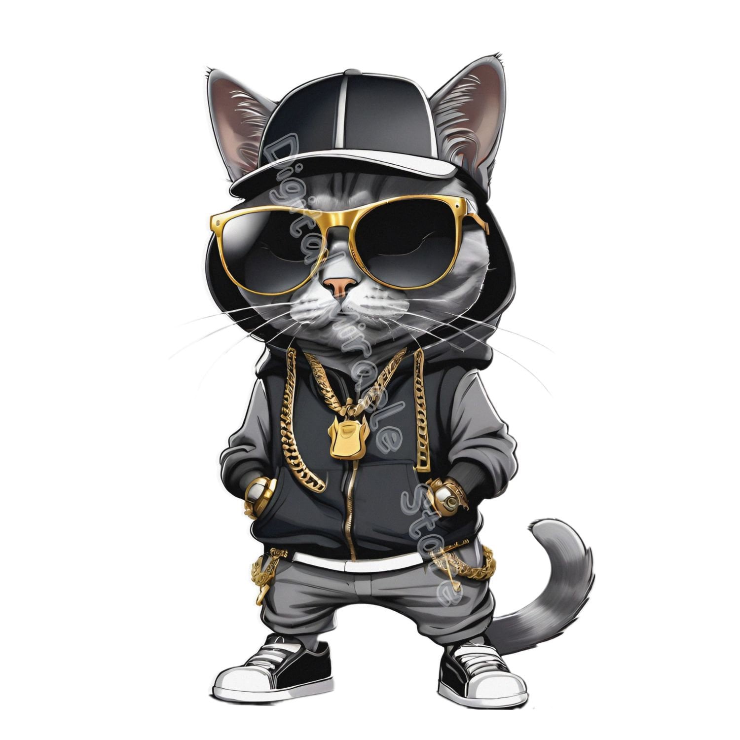 Hip Hop Cat, Cool Cat PNG, Hipster Cat, Funny Cat, Money Cat, Gangsta ...